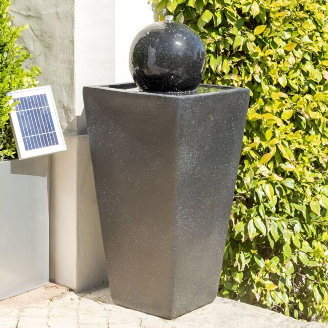 Manila Solar Powered Sphere Water Feature Self Contained Lights 82cm by ...
