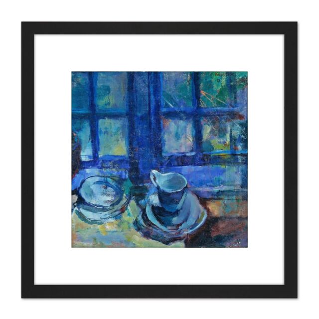 Ludvig Karsten The Blue Kitchen 8X8 Inch Square Wooden Framed Wall Art ...