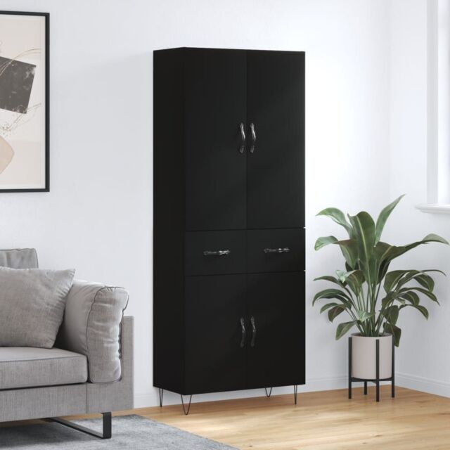 Highboard Black 69.5x34x180 cm Engineered Wood by Debenhams | ufurnish.com