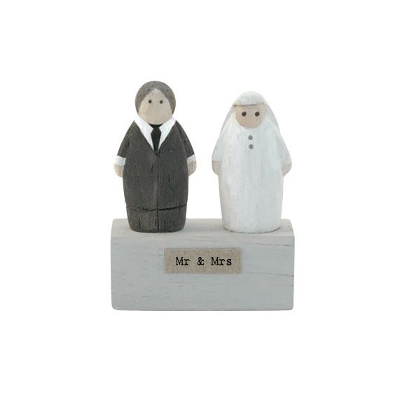 Small Wood Wedding Scene Mr & Mrs by Debenhams | ufurnish.com