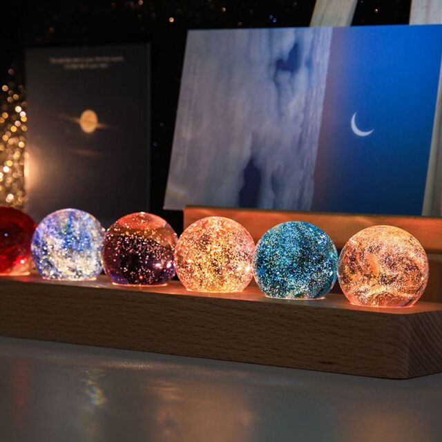 Leaper Rectangular Base Seven Starry Sky Colorful Glass Bead Crystal ...