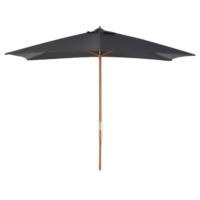2m x 3m Wood Wooden Garden Parasol Sun Shade Patio Outdoor Umbrella ...