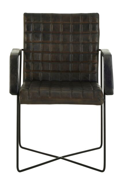Geometric Iron And Grey Leather Weave Chair, Velvet Upholstered ...