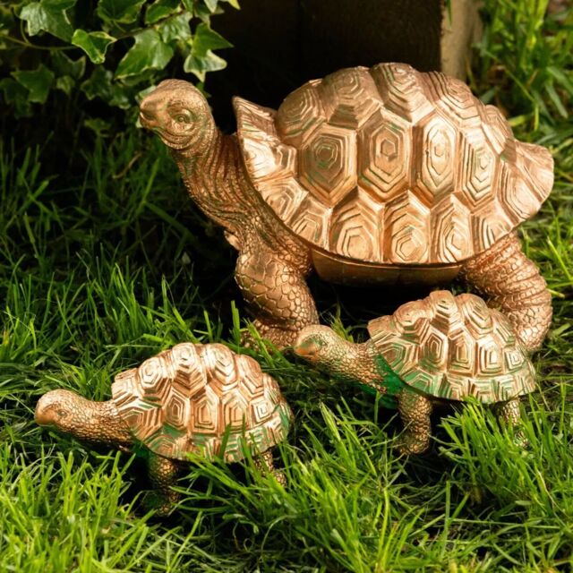 Marco Paul Tortoise Family Garden Ornaments Turtle Outdoor Decor Bronze ...