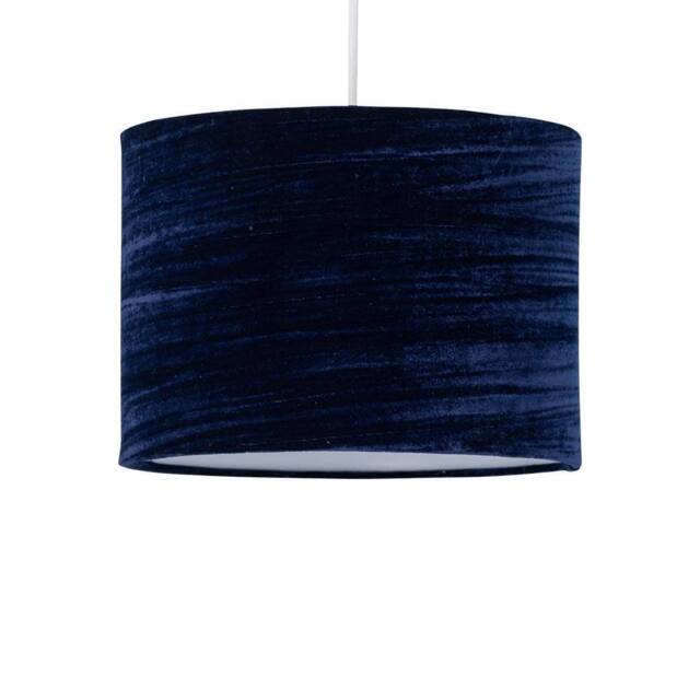 First Choice Lighting Modern Navy Blue Crushed Velvet 33cm Easy Fit ...