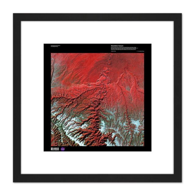 Science Map Satellite Desolation Canyon Utah USA Replica 8X8 Inch ...