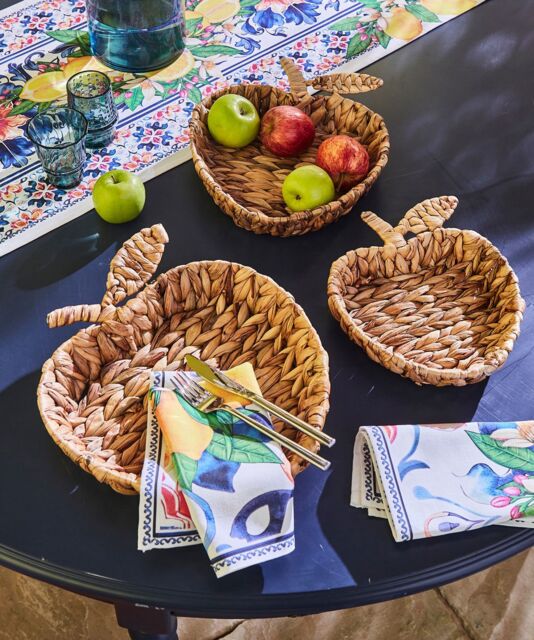 Rattan Apple Tray Trio by Debenhams | ufurnish.com