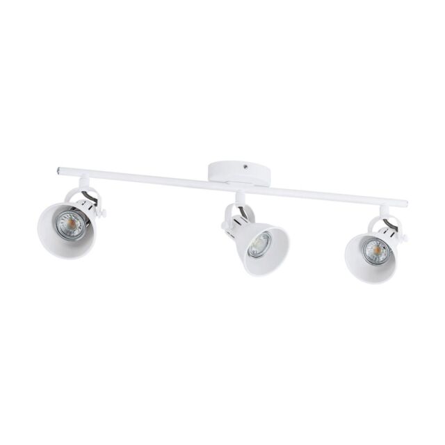 Flush 3 Spot Ceiling Light Colour White Shade Bulb GU10 3x3.3W Included ...