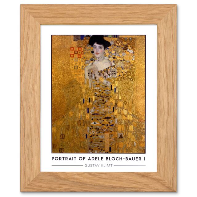 Gustav Klimt Portrait Of Adele Bloch-Bauer I The Lady in Gold Art Oak ...