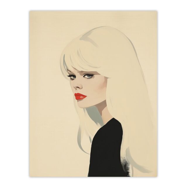 Wall Art Print Serious Side Eye Retro Female Beauty Portrait in ...