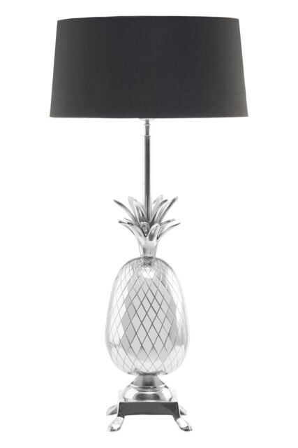 Orsina Nickel Finish Pineapple Table Lamp, Textured Metallic Base with ...