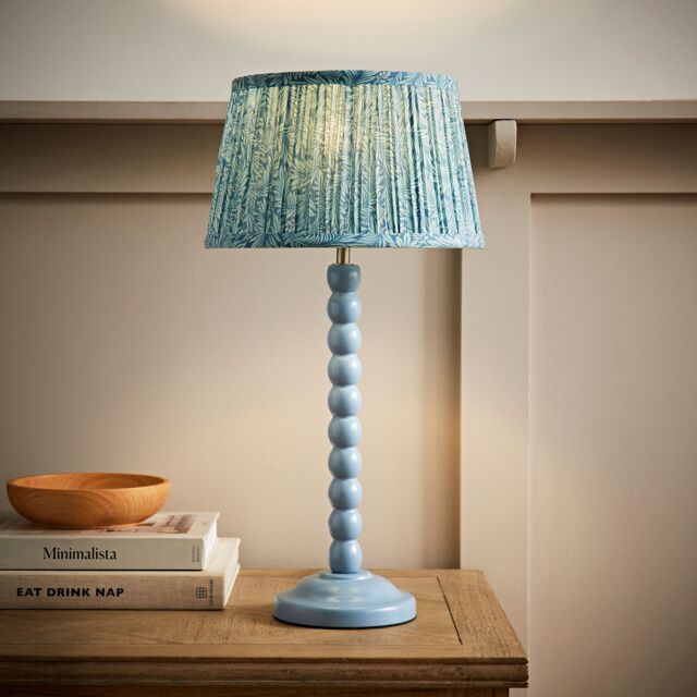 Bobbin Bobble Table Lamp with Leaf Pleated Tapered Lamp Shade by ...