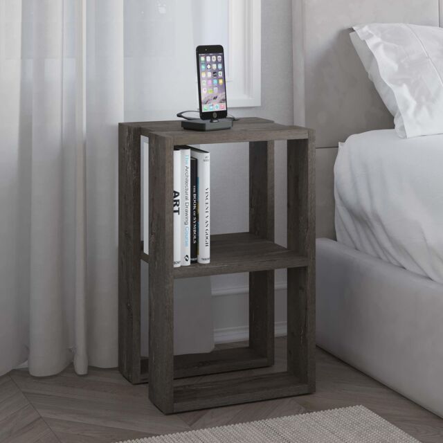 Decortie Lonie' Modern Bedside Table 34cm Width in Chocolate - Size: 1 ...