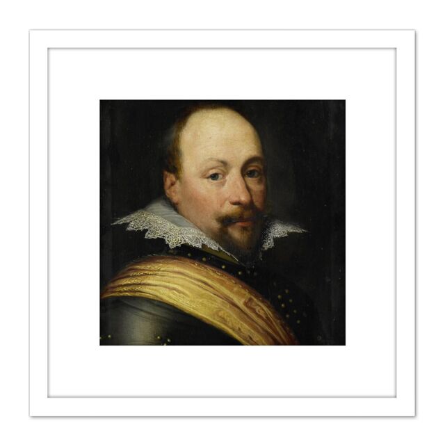 Van Ravesteyn Portrait Daniel Hertaing 8X8 Inch Square Wooden Framed ...