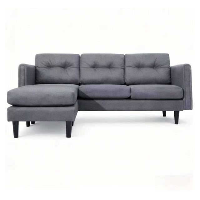 Alivio 3-Seater Modern L-Shaped Sectional Sofa with Movable Chaise in ...
