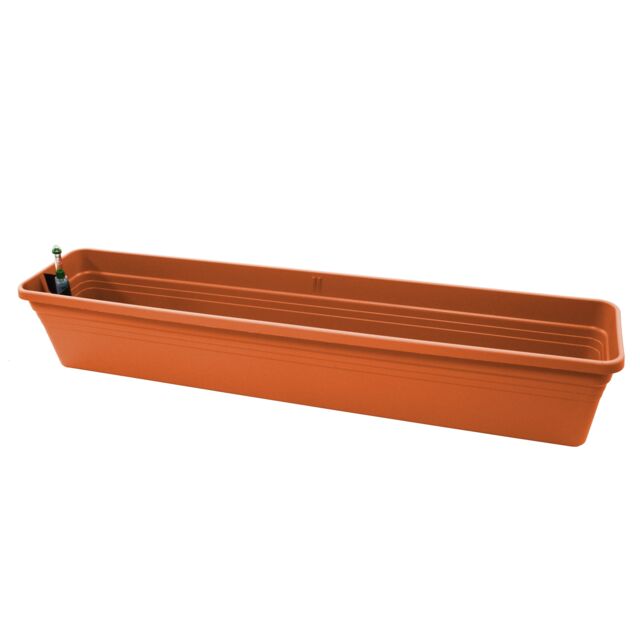 simpa Plastic 100cm Window Trough with Watering System in Terracotta by ...