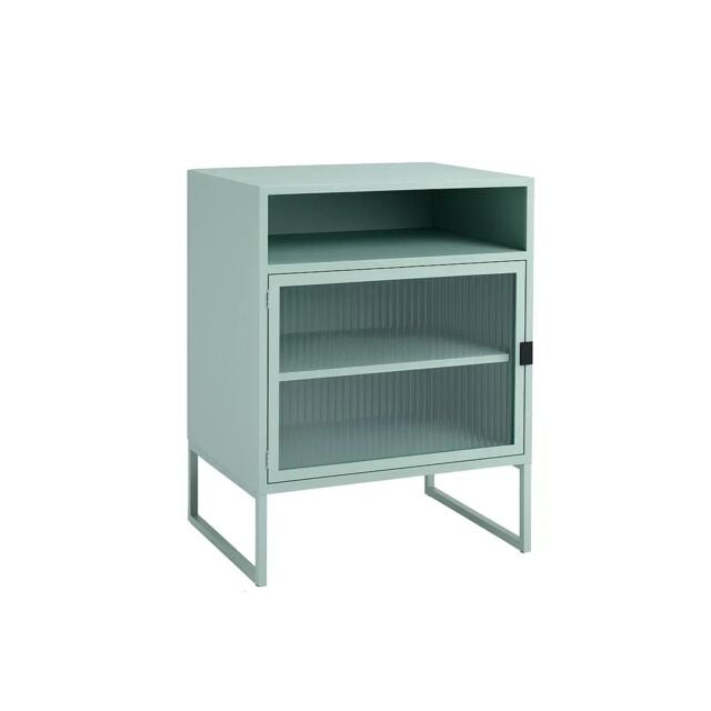 Melody Maison Pair Of Pale Blue Reeded Glass Bedside Tables in Light ...