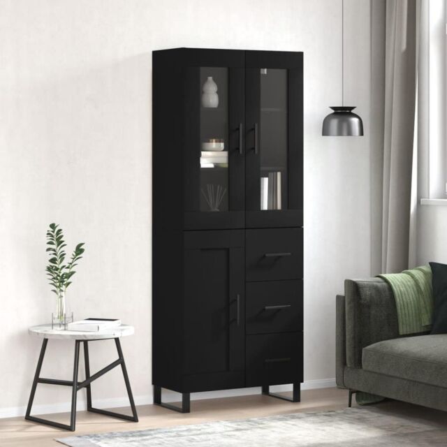 Highboard Black 69.5x34x180 cm Engineered Wood by Debenhams | ufurnish.com