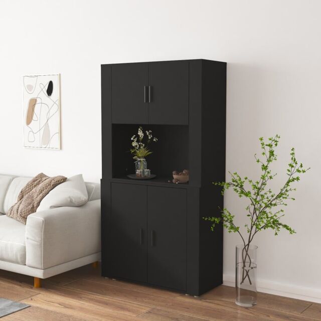Highboard Black Engineered Wood by Debenhams | ufurnish.com