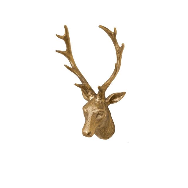 Melody Maison Antique Gold Metal Stag Head in Metallic Gold by ...