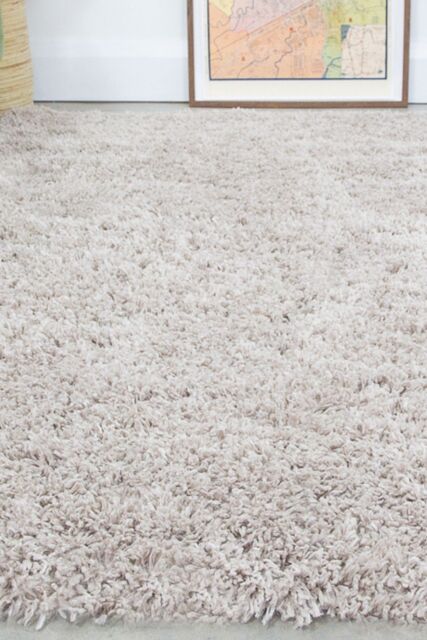 Kukoon Beige Soft Fluffy Shaggy Living Room Cosy Fireside Area Rugs ...