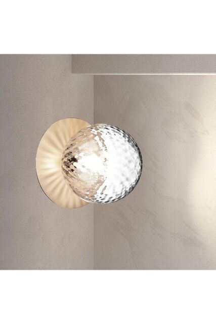 'Dixon' Brushed Gold and Clear Glass Globe Diffuser Wall or Ceiling ...