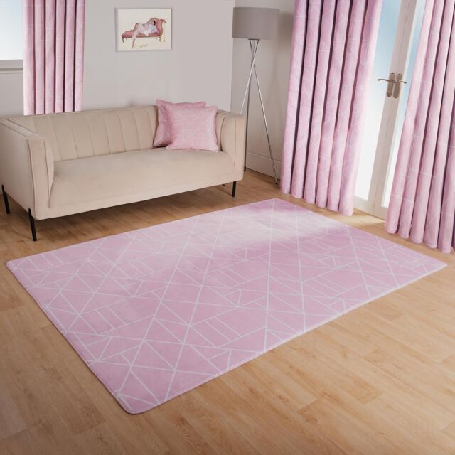 Geometric Rug Soft Living Room Bedroom Floor Carpet Non Slip Modern ...