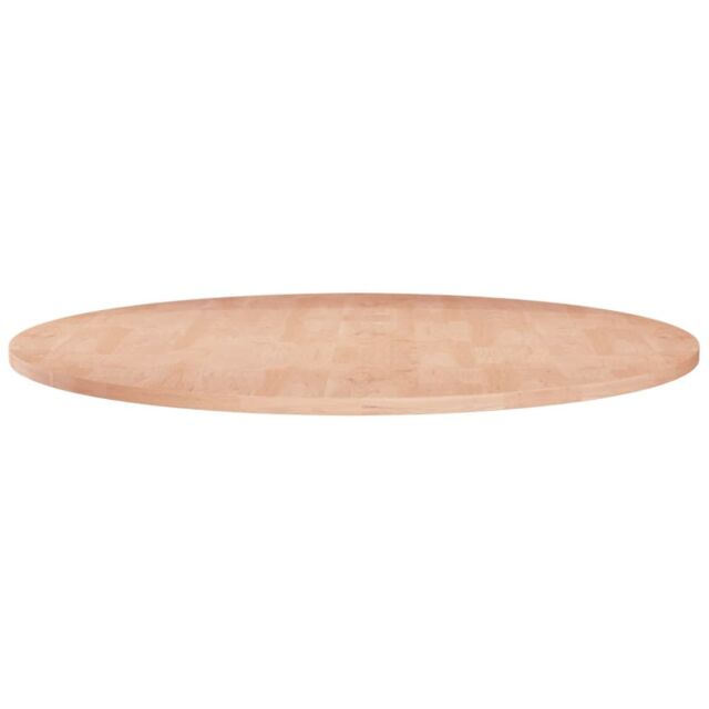 Berkfield Home Round Table Top ??80x1.5 cm Solid Wood Oak in Brown ...