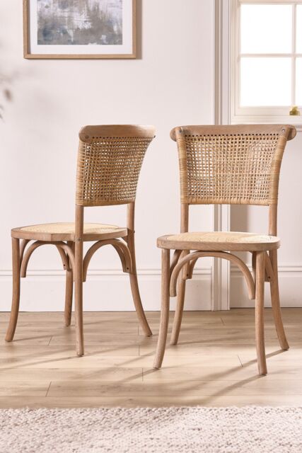 Dibor Set of 2 Rustic Vintage Provence Wicker Home Furniture Rattan ...