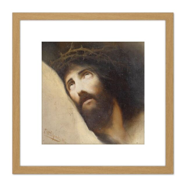 Diefenbach Father Forgive Them Christ Painting 8X8 Inch Square Wooden ...