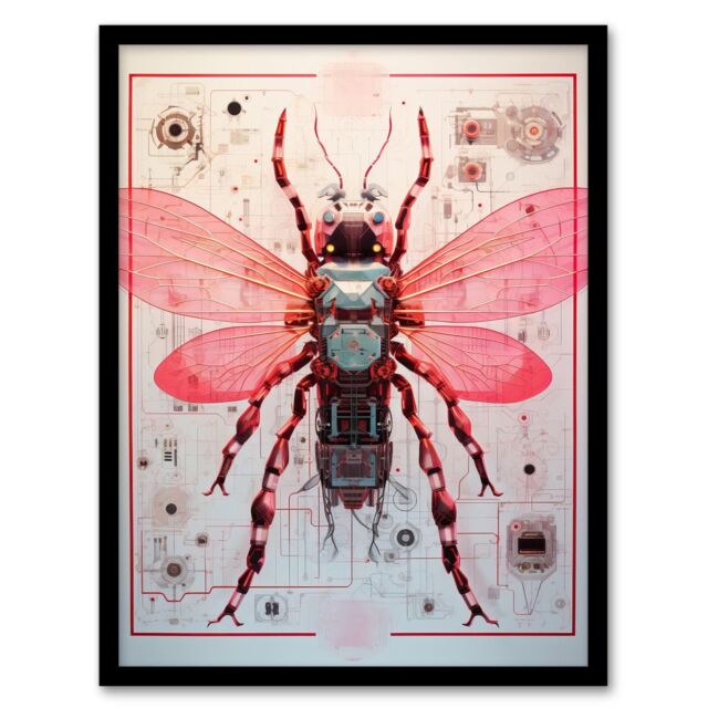 Red Spy Flycam Robot Hybrid Secret Military Schematic Blueprint Futuristic Complex Arcane ...