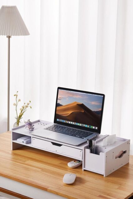 Home Office Monitor Stand Riser with Storage by Debenhams | ufurnish.com