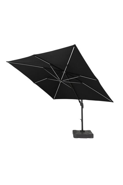 3m Square SOLAR LED Overhanging Parasol with base ( 2 boxes /set ) by ...