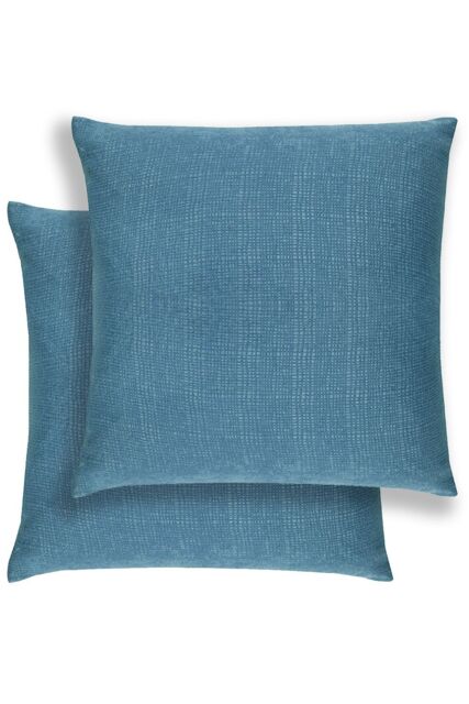 Pair of Matrix Textured Double Sided Zip Opening Piped Edge Cushion ...