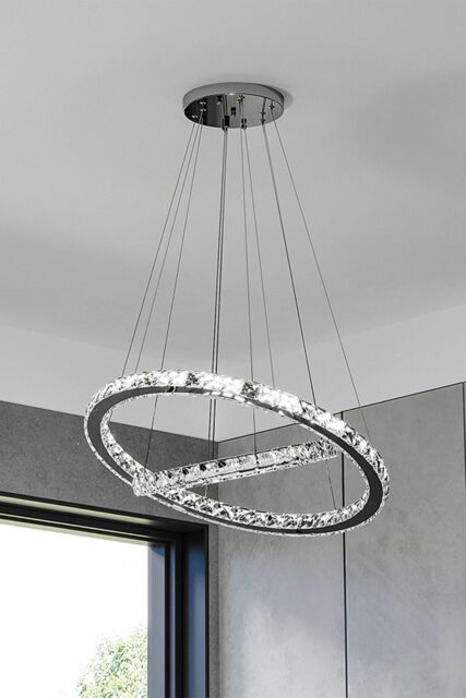 Modern 2-Tier Crystal LED Pendant Light by Debenhams | ufurnish.com