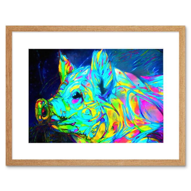 Wall Art Print Abstract Electric Pig Framed by Debenhams | ufurnish.com