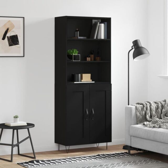 Highboard Black 69.5x34x180 cm Engineered Wood by Debenhams | ufurnish.com