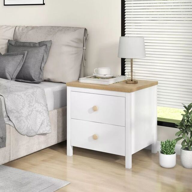 Scandi White and Natural Bedside Table by Debenhams | ufurnish.com