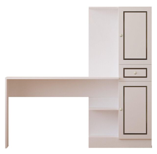 Clement White Storage Desk With Attached Bookcase by Debenhams ...