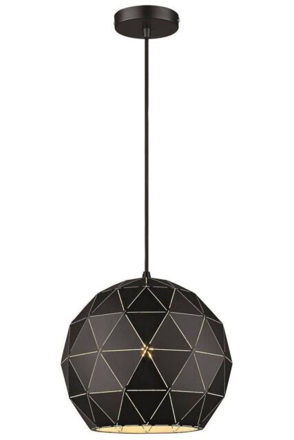 Spring Small Dome Ceiling Pendant White Matt Black E27 by Debenhams ...
