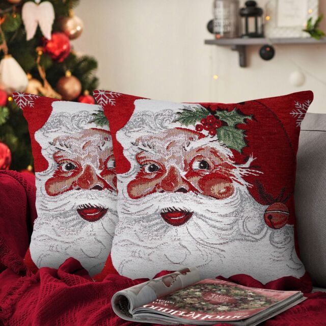 Tapestery Santa Filled Christmas Cushion by Debenhams | ufurnish.com