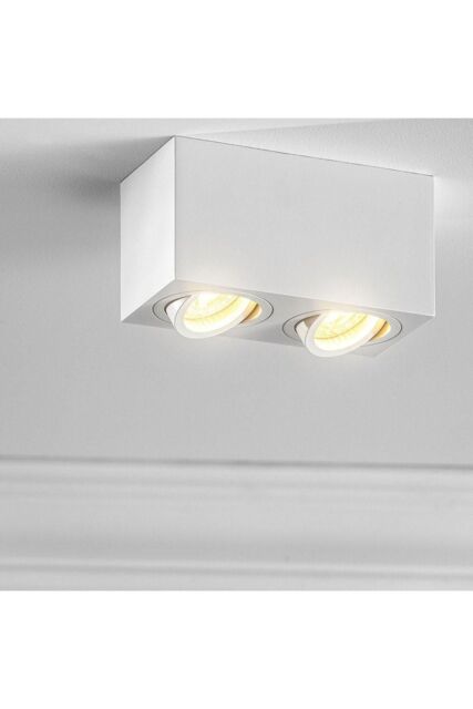 'Sasha' White Twin Rectangular Ceiling Spotlight by Debenhams | ufurnish.com