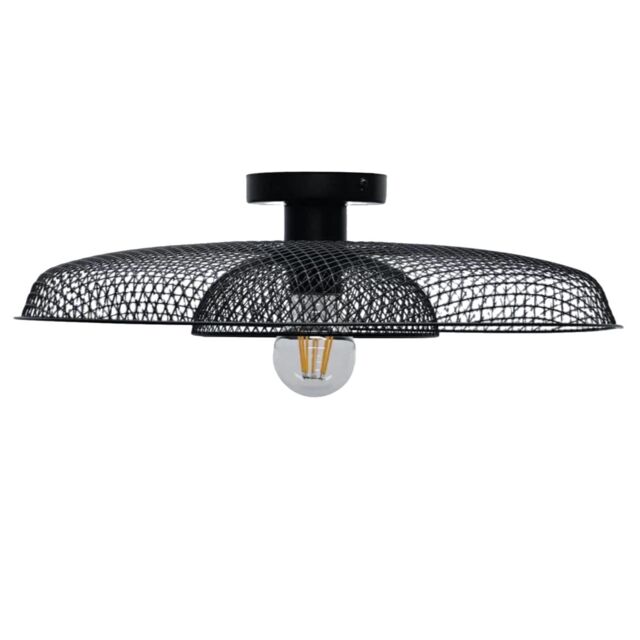 First Choice Lighting Cassidy - Black Metal Wire Layered Flush Ceiling ...