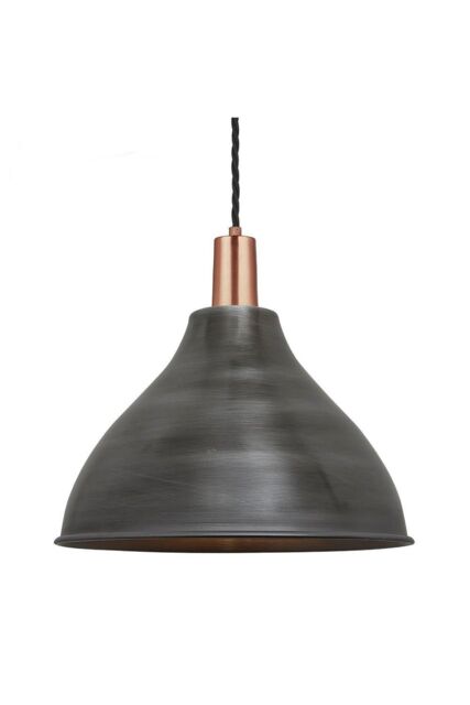 Sleek Cone Pendant, 12 Inch, Pewter, Copper Holder by Debenhams ...