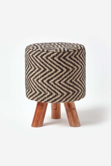 Homescapes Modern Style Diamond Jute Footstool in Black by Debenhams ...
