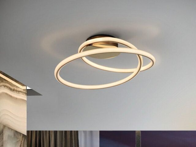 Tube Integrated LED Semi Flush Ceiling Light Glitter Gold by Debenhams ...