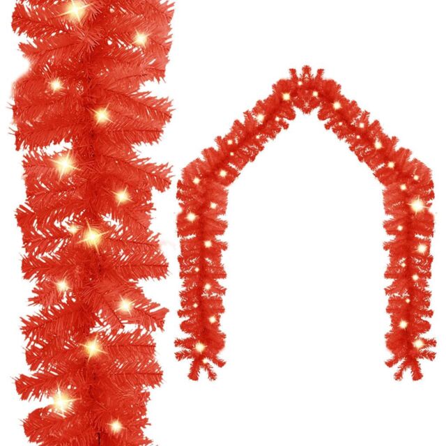 Berkfield Home Christmas Garland with LED Lights 10 m Red by Debenhams ...