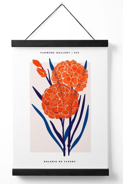 Blue and Orange Allium Flower Market Exhibition Framed Print SIZE: A2 ...