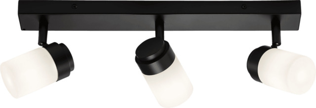 G9 Triple Bar Spotlight with Frosted Glass Matt Black 230V IP44 25W by ...