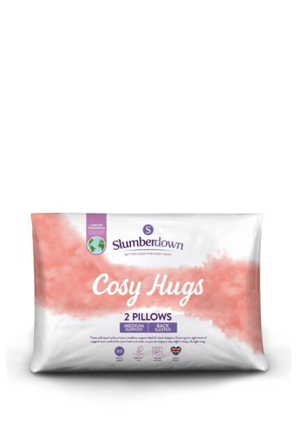 2 Pack Cosy Hugs Medium Support Pillows by Debenhams | ufurnish.com